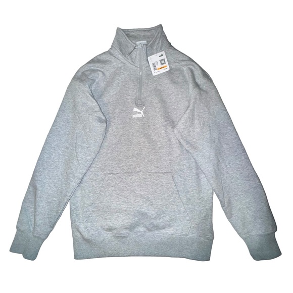 Puma | Shirts | Puma Authentic Half Zip Sweatshirt In Gray | Poshmark